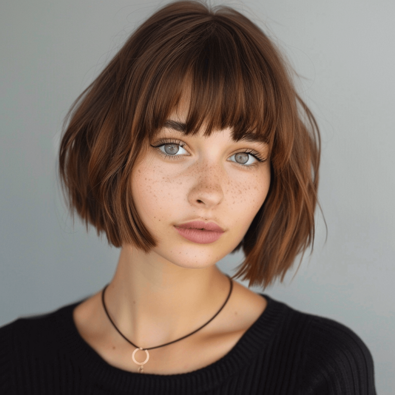 30 Bob mit Pony Frisuren, die Ihr Gesicht perfekt umrahmen