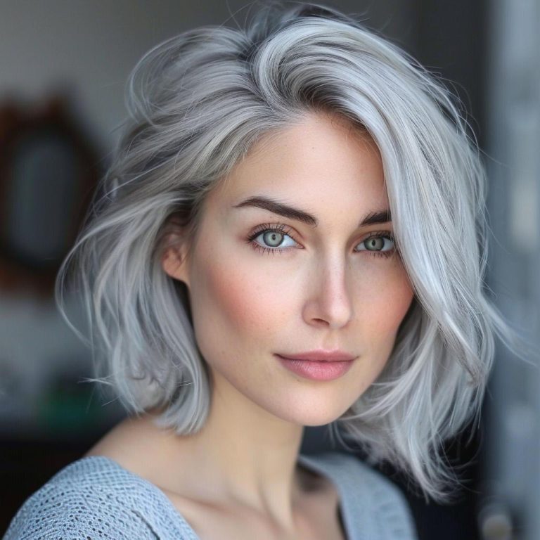 Graue Haare Mittellang